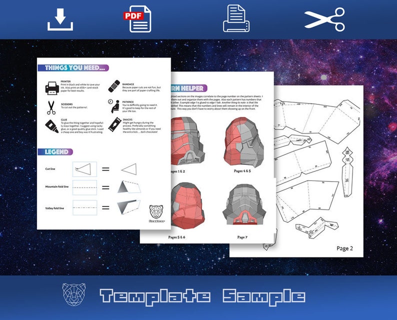 Low Poly Storm Trooper Mask Helmet Papercraft Template - Etsy