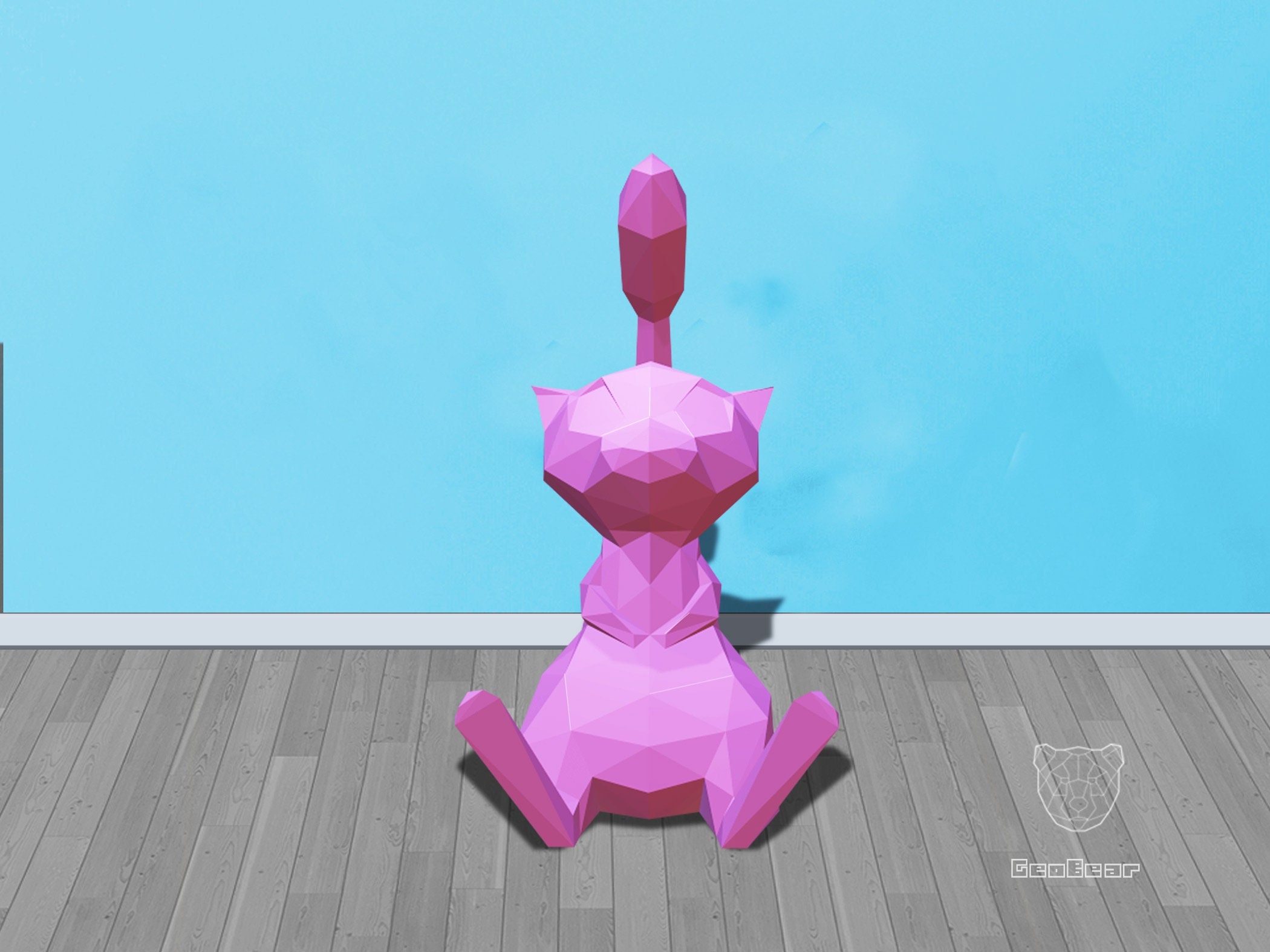 Geometric Mew Papercraft, Low Poly Mew, 3D Mew Pokemon - PDF TEMPLATE ...