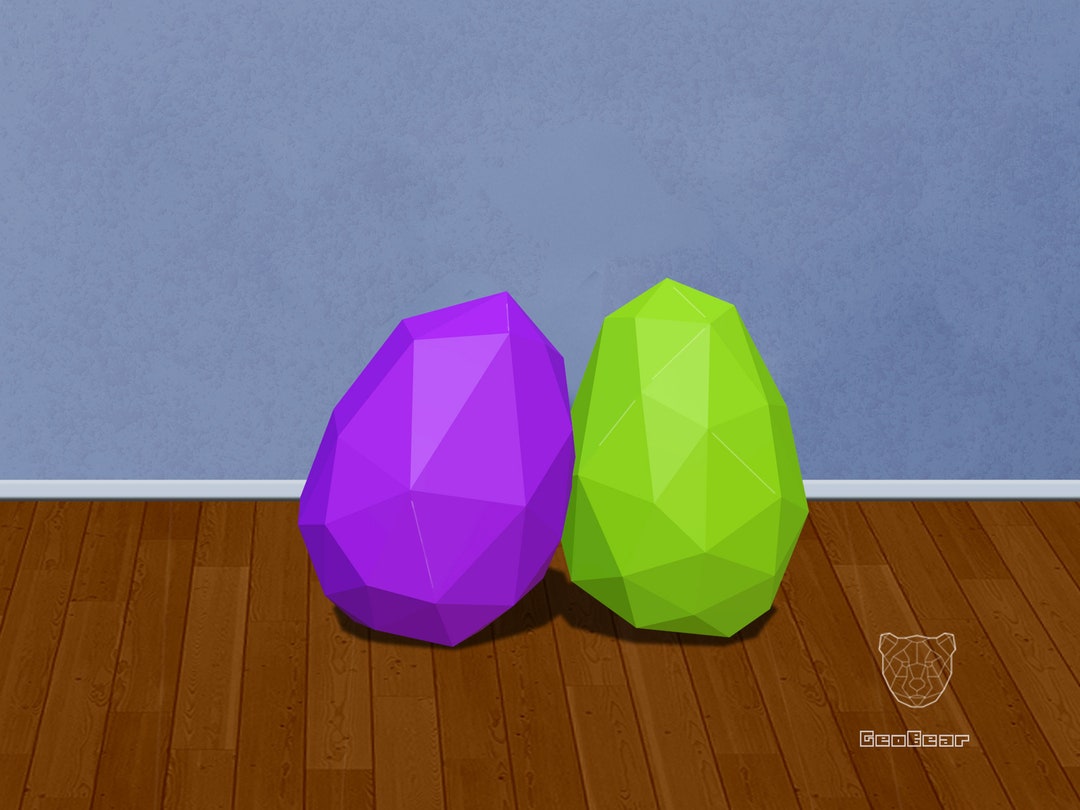 Papercraft Egg, Low Poly Geometric Eggs, Abstract Egg Sculpture - DIY ...