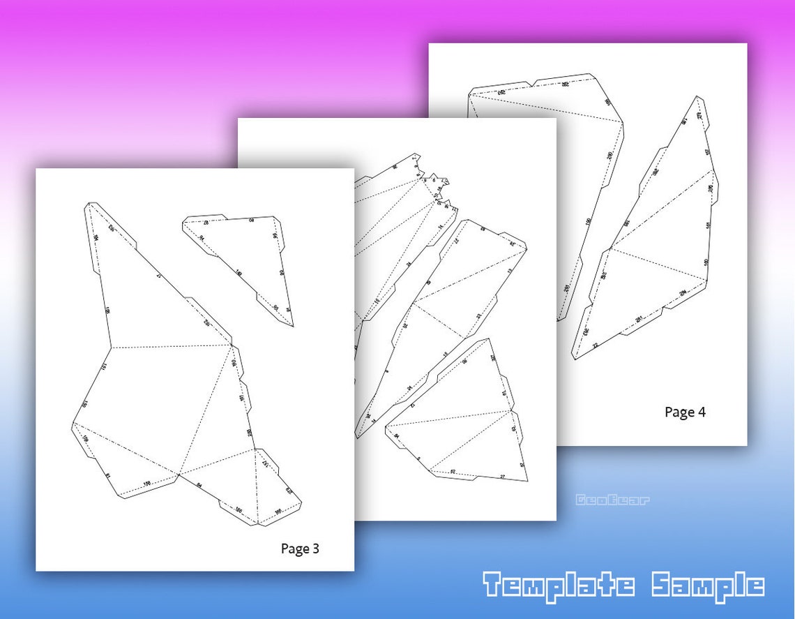 Geometric Papercraft Sabertooth Cat, Low Poly Animal Sabertooth, PDF ...