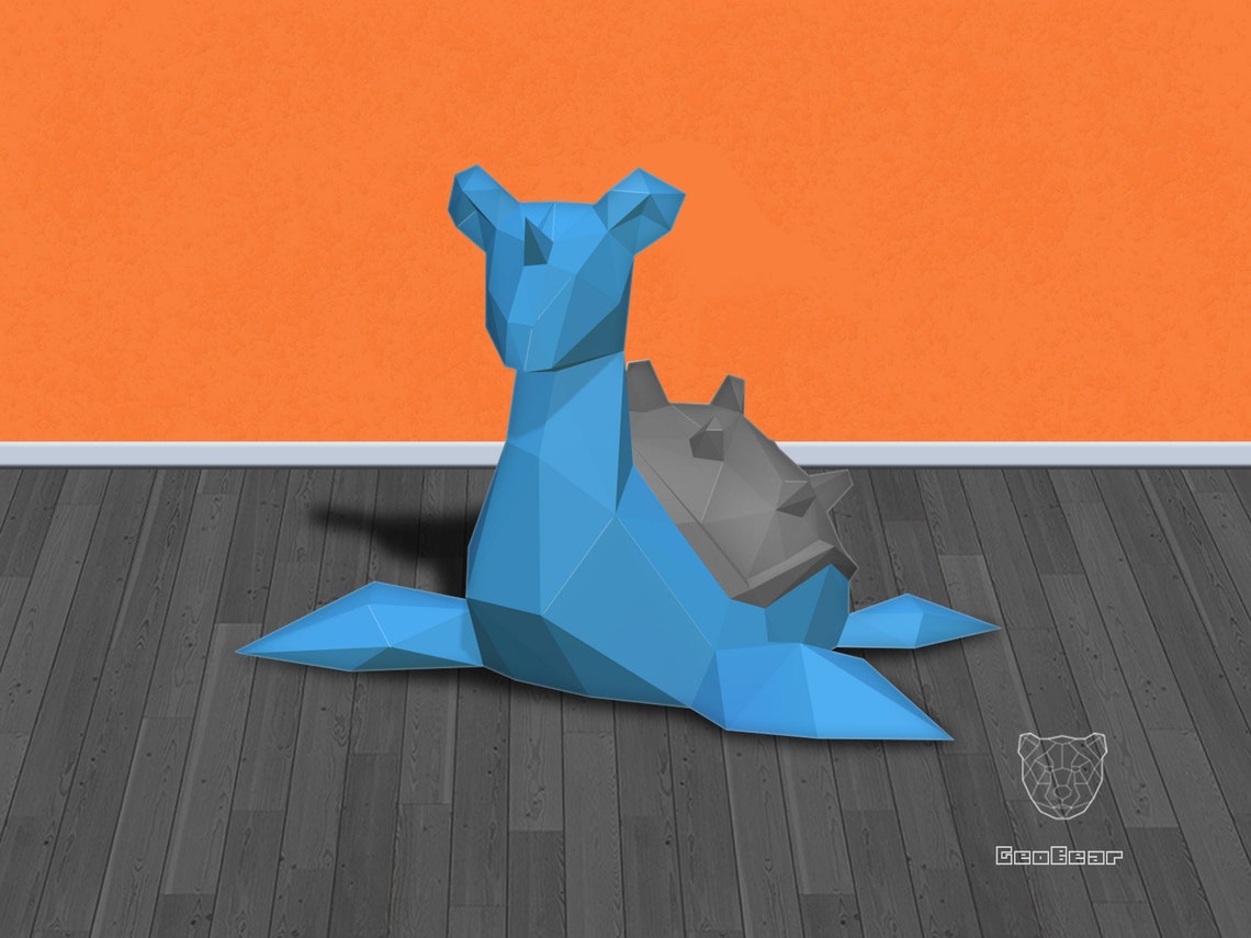 Low Poly Pokemon Lapras Papercraft Template Geometric Lapras - Etsy