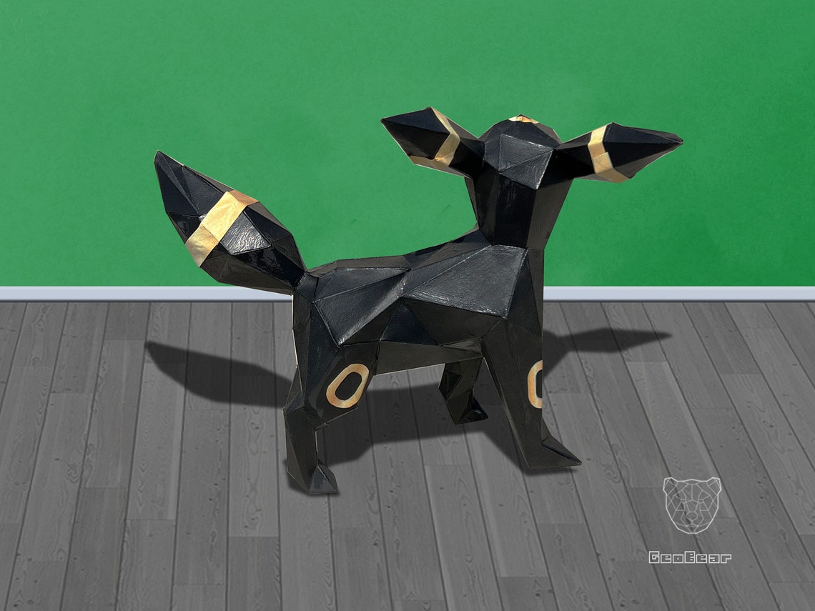 Geometric Umbreon Papercraft Low Poly Umbreon Papercraft - Etsy