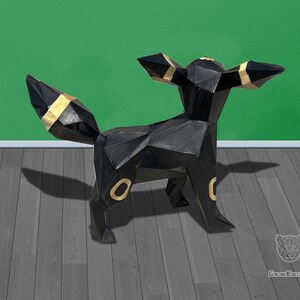 Geometric Umbreon Papercraft, Low Poly Umbreon, Papercraft Pokemon PDF ...