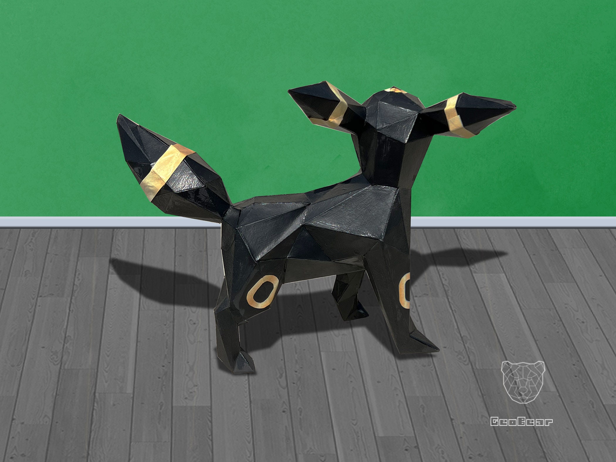 Geometric Umbreon Papercraft, Low Poly Umbreon, Papercraft Pokemon ...