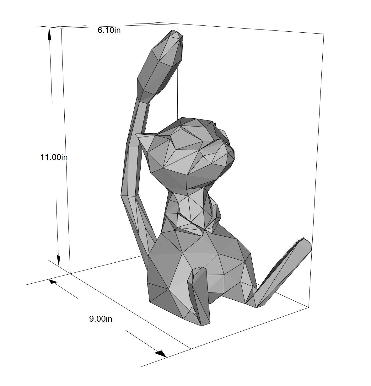 Geometric Mew Papercraft, Low Poly Mew, 3D Mew Pokemon - PDF TEMPLATE ...