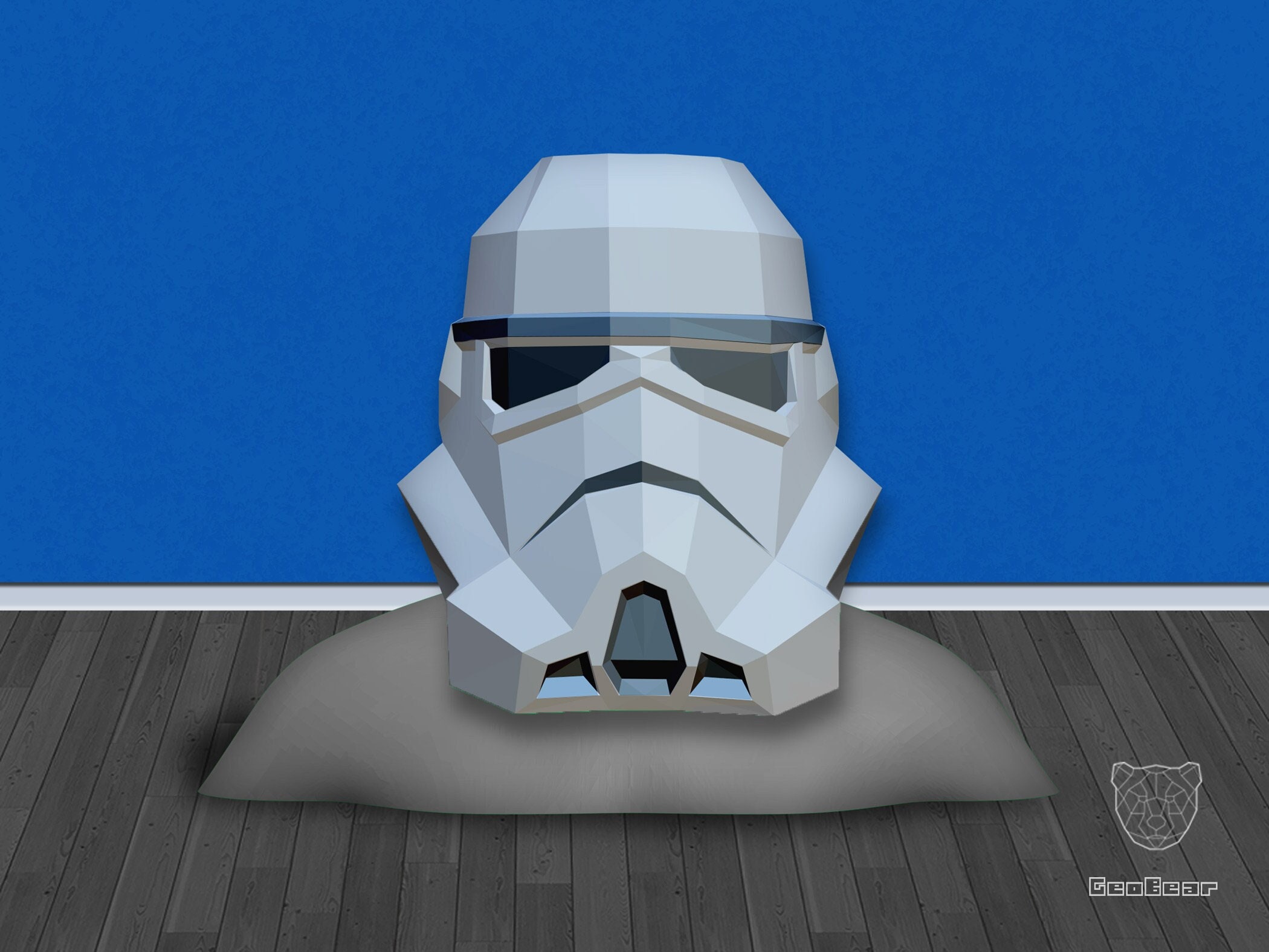 Low Poly Storm Trooper Mask Helmet Papercraft Template Geometric Storm ...