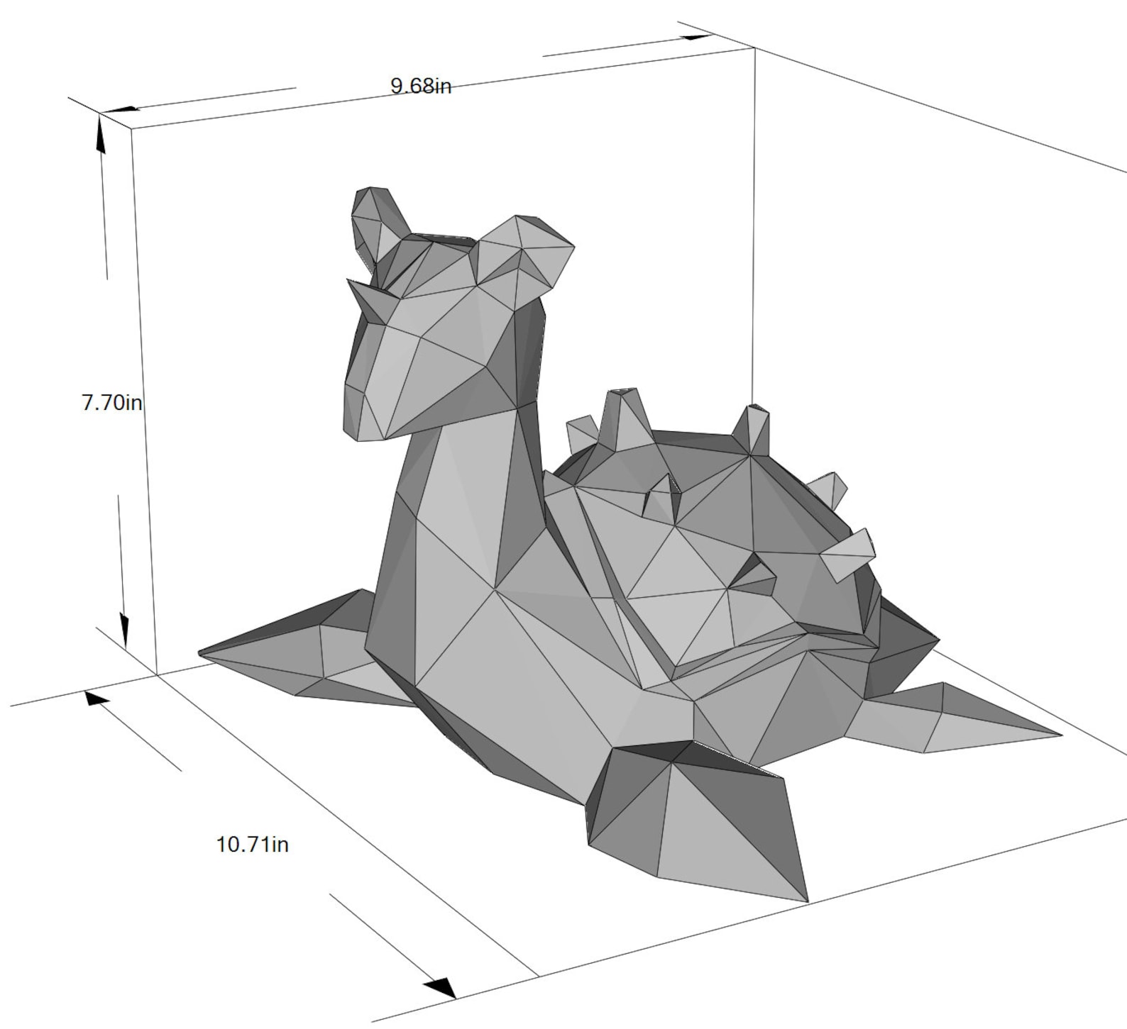Low Poly Pokemon Lapras Papercraft Template- Geometric Lapras, Abstract ...