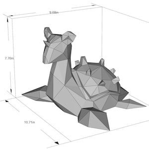 Low Poly Pokemon Lapras Papercraft Template- Geometric Lapras, Abstract ...