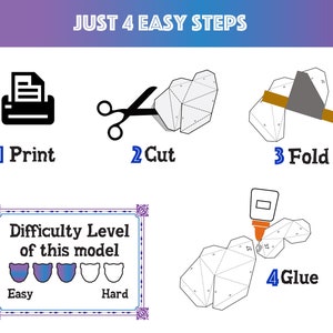 Geometric Rubber Duckie Papercraft, Low Poly Duck - PDF TEMPLATE - Etsy