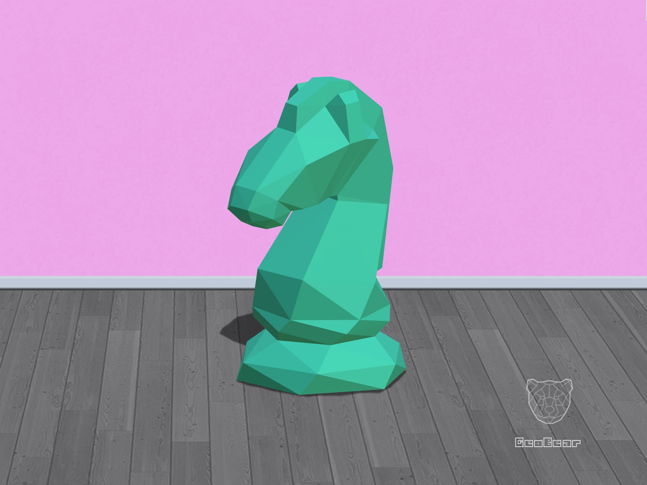 Papercraft Knight Chess Piece Template- Geometric Low Poly Knight Chess ...