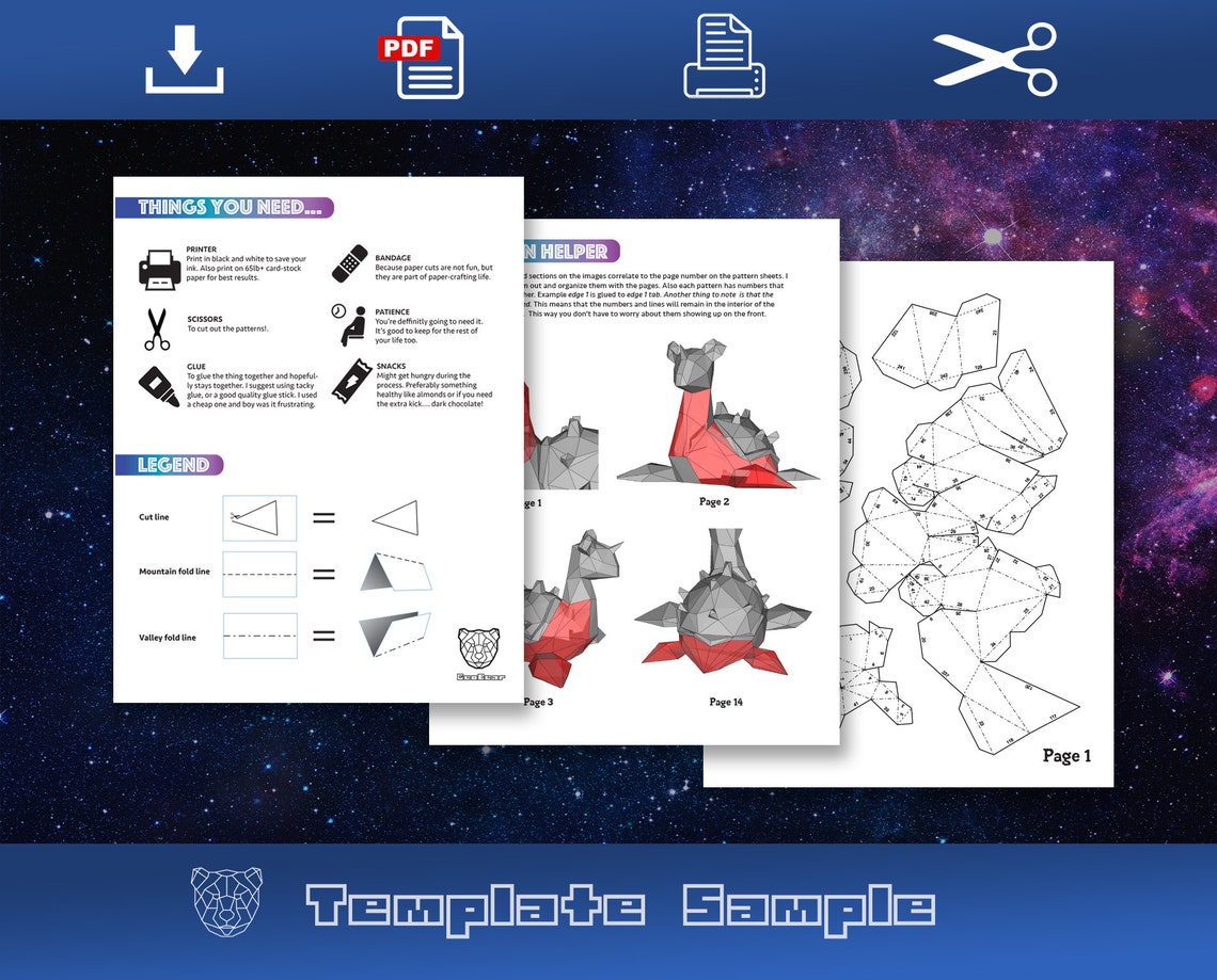 Low Poly Pokemon Lapras Papercraft Template Geometric Lapras - Etsy