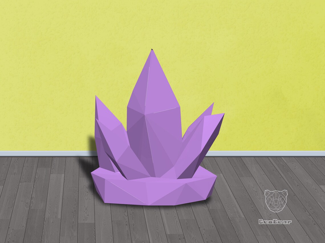 Papercraft Crystals DIY Gemstones Low Poly Diamond PDF | Etsy