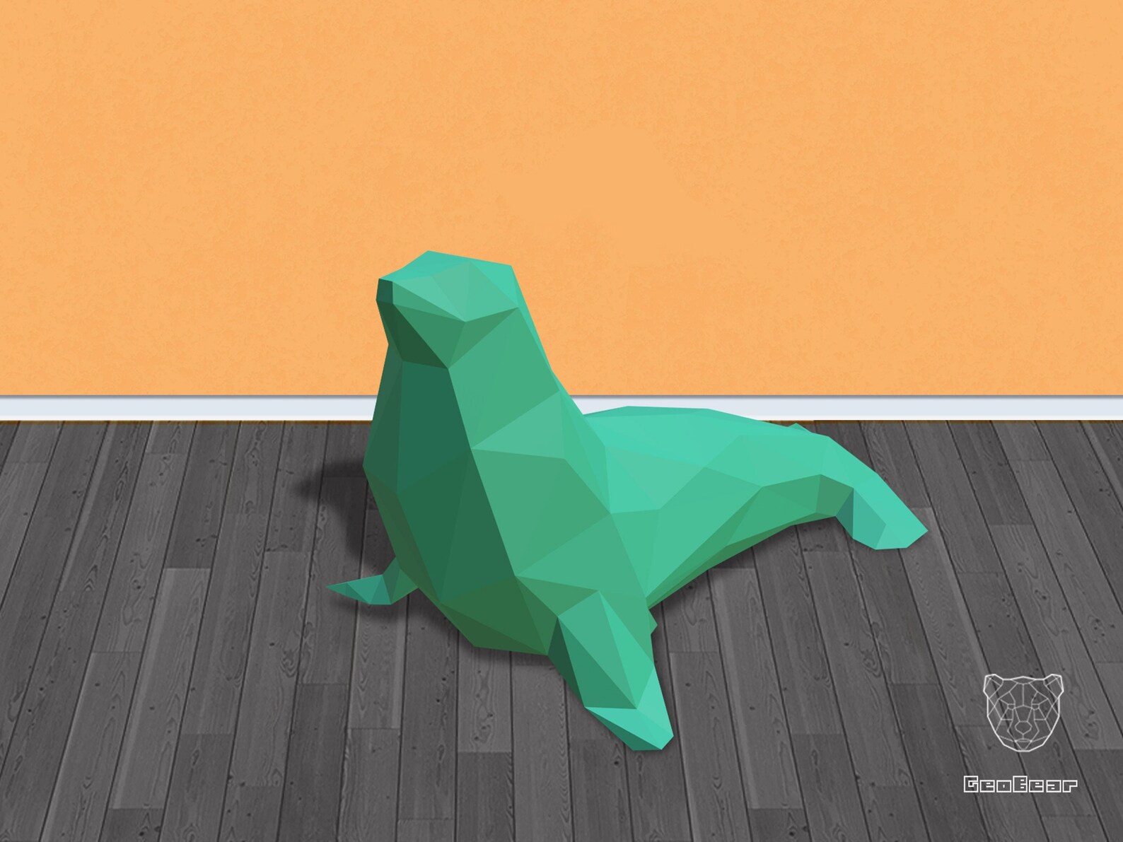 Low Poly Sea Lion Papercraft Template- Geometric Seal, Abstract Seal ...