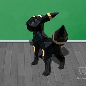Geometric Umbreon Papercraft, Low Poly Umbreon, Papercraft Pokemon PDF ...