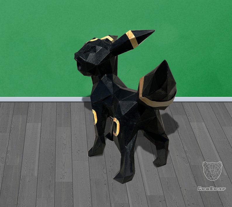 Geometric Umbreon Papercraft, Low Poly Umbreon, Papercraft Pokemon PDF ...
