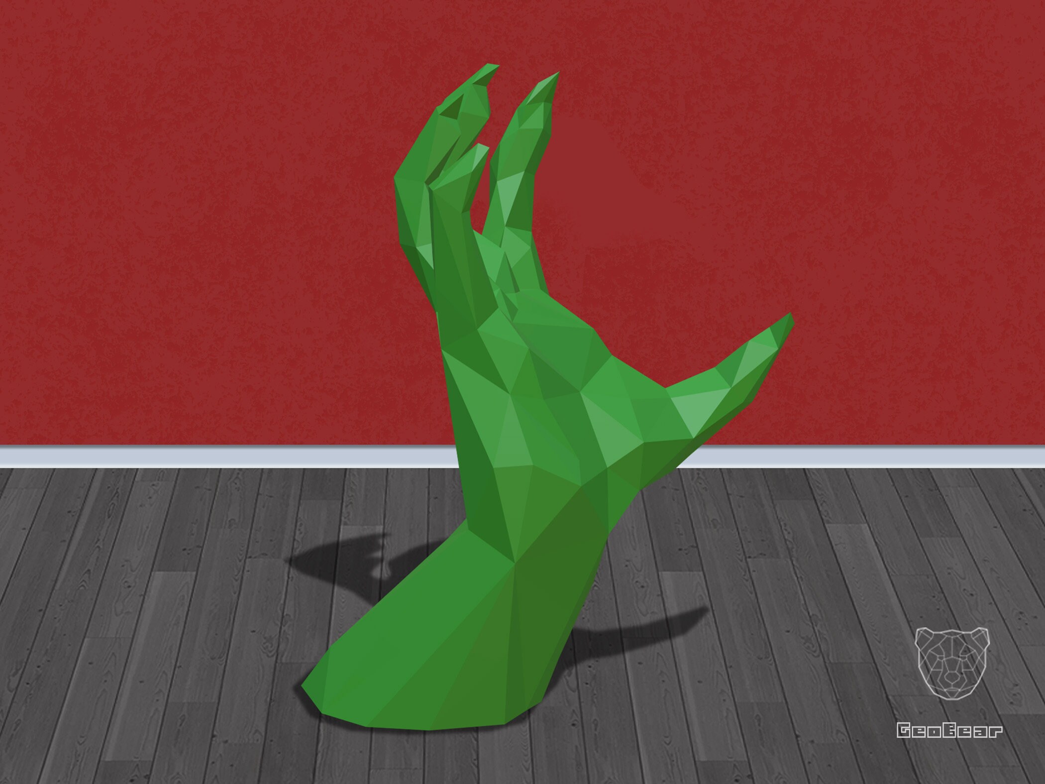 Low Poly Monster Hands Papercraft Template- Geometric Hands, Abstract ...