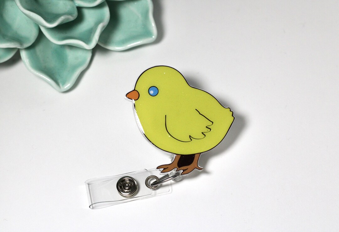 Glitter Baby Chick Badge Reel: Pediatric Nurse ID Holder - Etsy