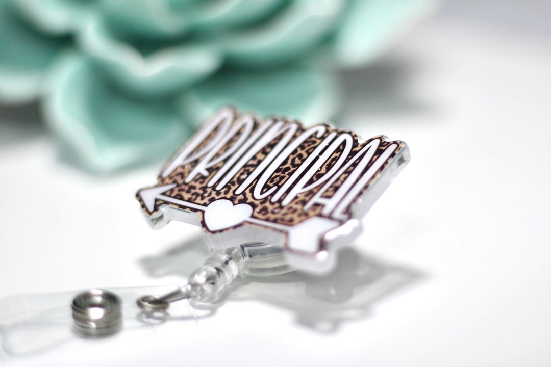 Principal Badge Reel - School Office Staff Glitter Badge Reel - Teacher ...