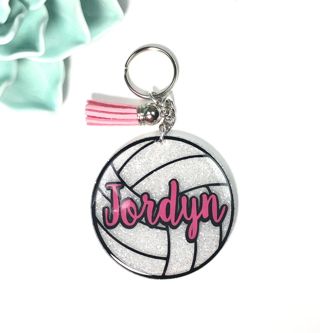 Volleyball Keychain - Glitter - Personalized - Volleyball Team Gift ...