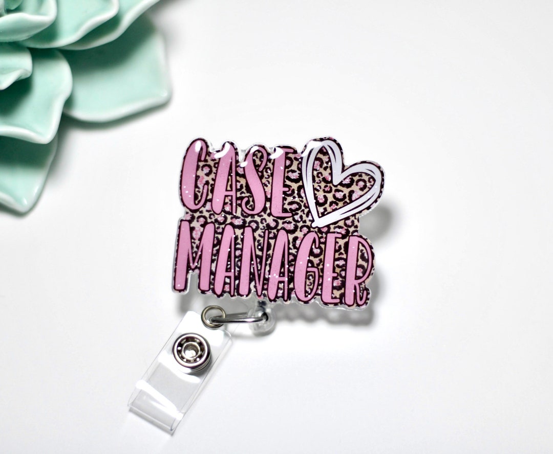 Glitter Case Manager Badge Reel: Leopard Print Acrylic Swivel Clip - Etsy