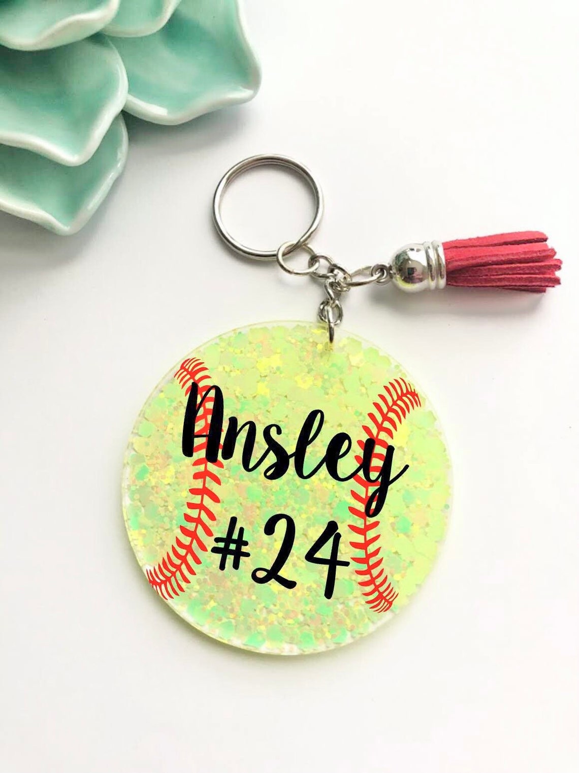 Softball Keychain - Glitter - Personalized - Softball Team Gift - Bat ...
