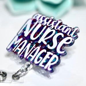 Assistant Nurse Manager Glitter Badge Reel, Medical ID Card Holder ...