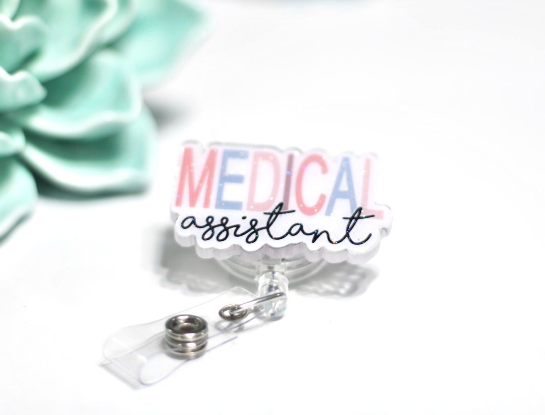 Medical Assistant Badge Reel - MA Glitter Badge Reel, Medical Key Card ...