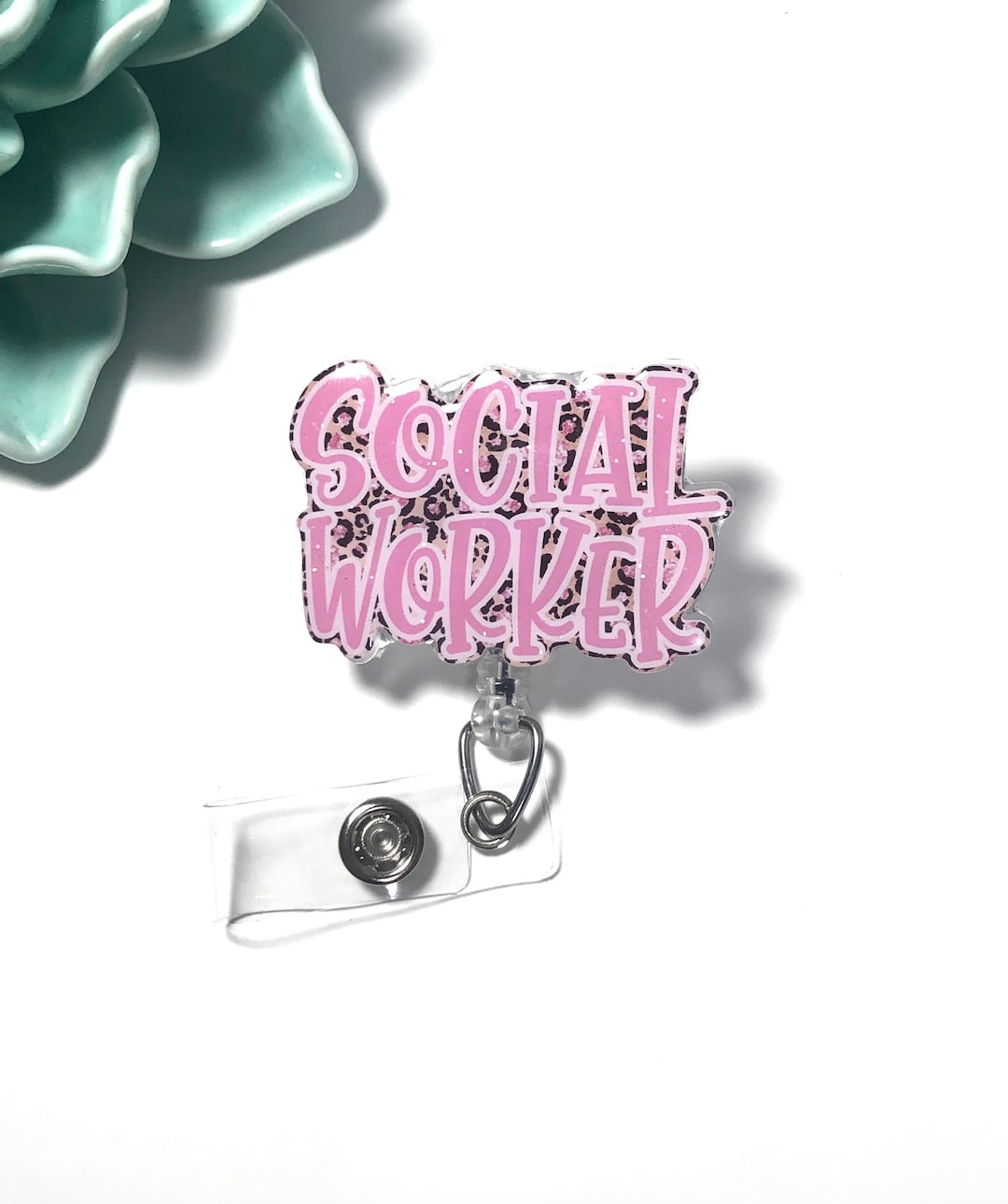 Social Worker Badge Reel - Glitter Badge Reel - Social Services ...