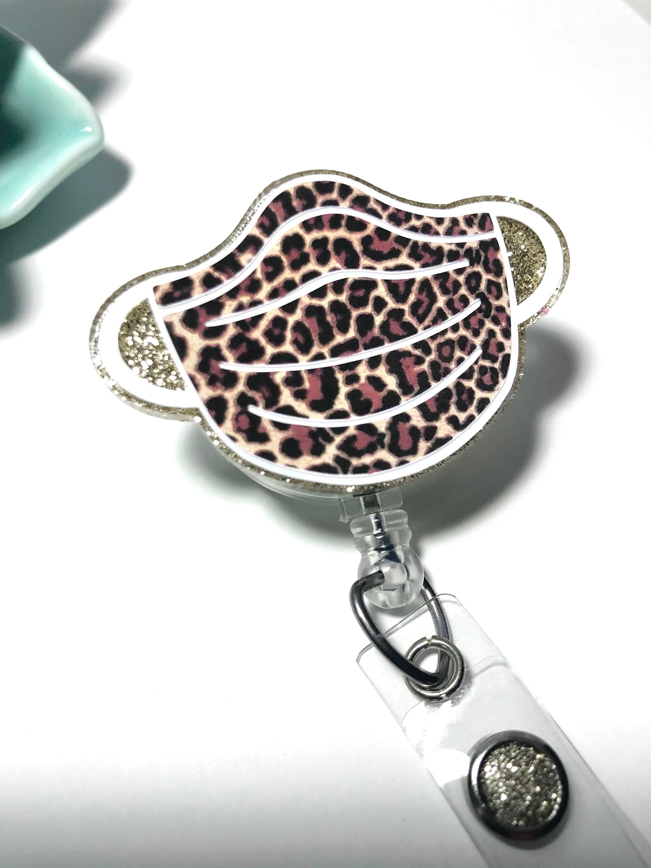 Face Mask Badge Reel Leopard Print Badge Cheetah Print - Etsy