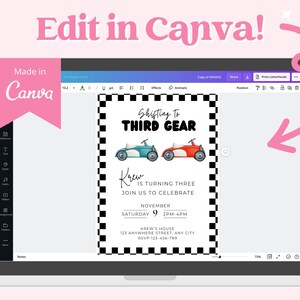 Shifting Into 3rd Birthday, Third Birthday Party, Racing Party, Racecar ...