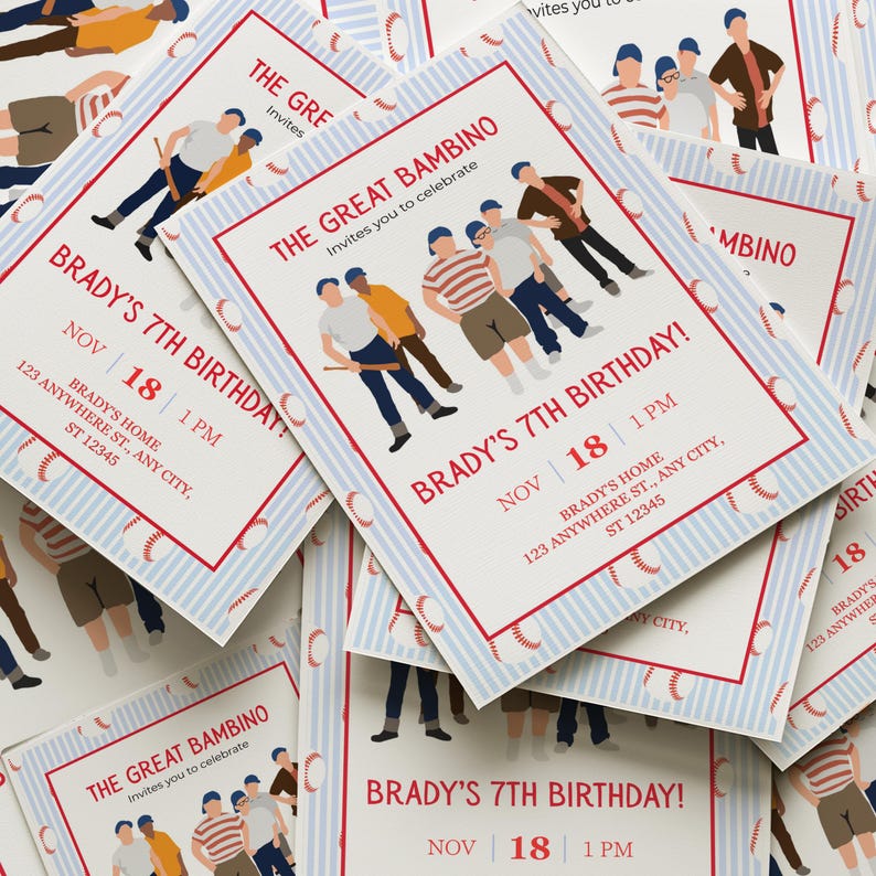 The Sandlot Birthday Invitation | Rookie Year Birthday | Baseball ...