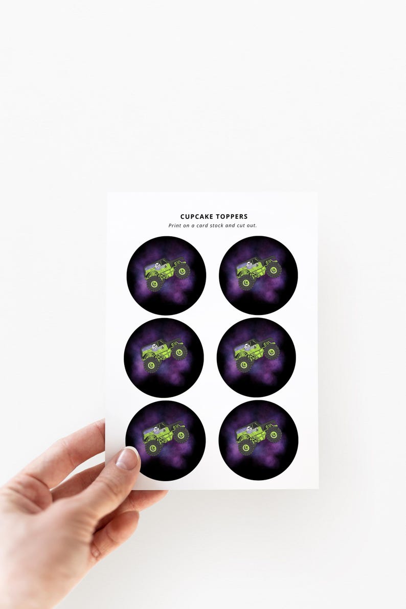 Monster Jam Cupcake Topper, Monster Jam Birthday, Boom Crash, Monster ...