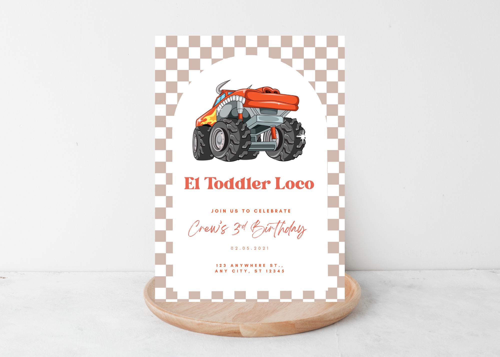 El Toddler Loco Birthday Invite, Monster Jam Party, Monster Truck ...