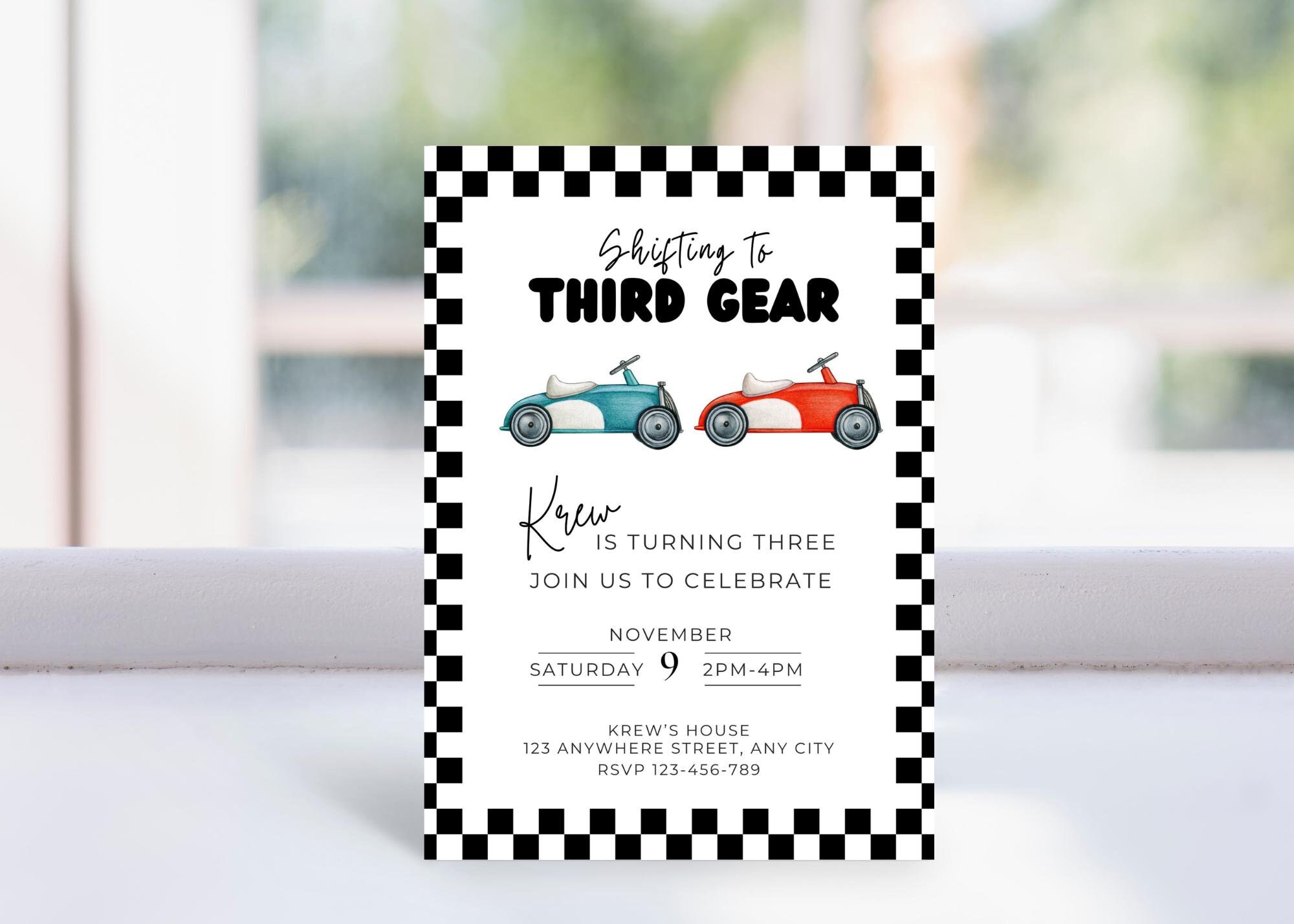 Shifting Into 3rd Birthday, Third Birthday Party, Racing Party, Racecar ...