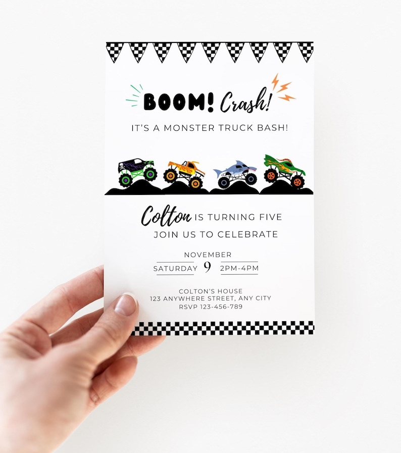 Monster Jam Birthday, Monster Jam Party, Boom Crash, Monster Truck Bash ...