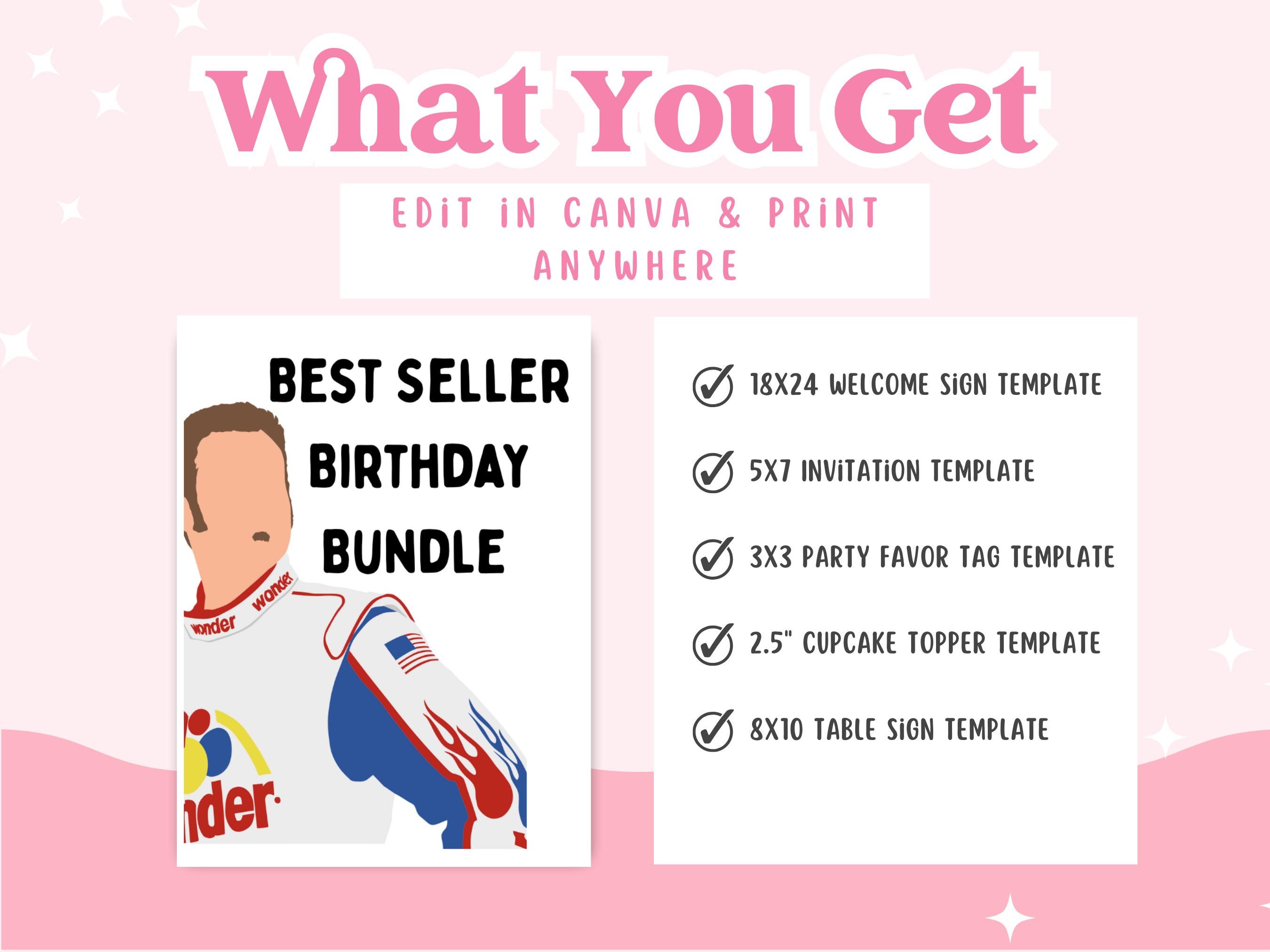 If You Ain't First You're Last Birthday Invite Bundle, Ricky Bobby Birthday, Printable Welcome ...