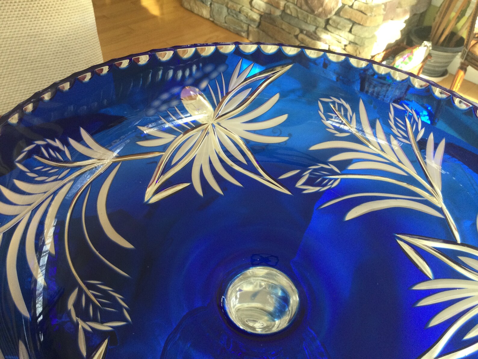 Cobalt Blue Vintage Souffle Bouche Taille Main Crystal 24% PBO Cut to ...