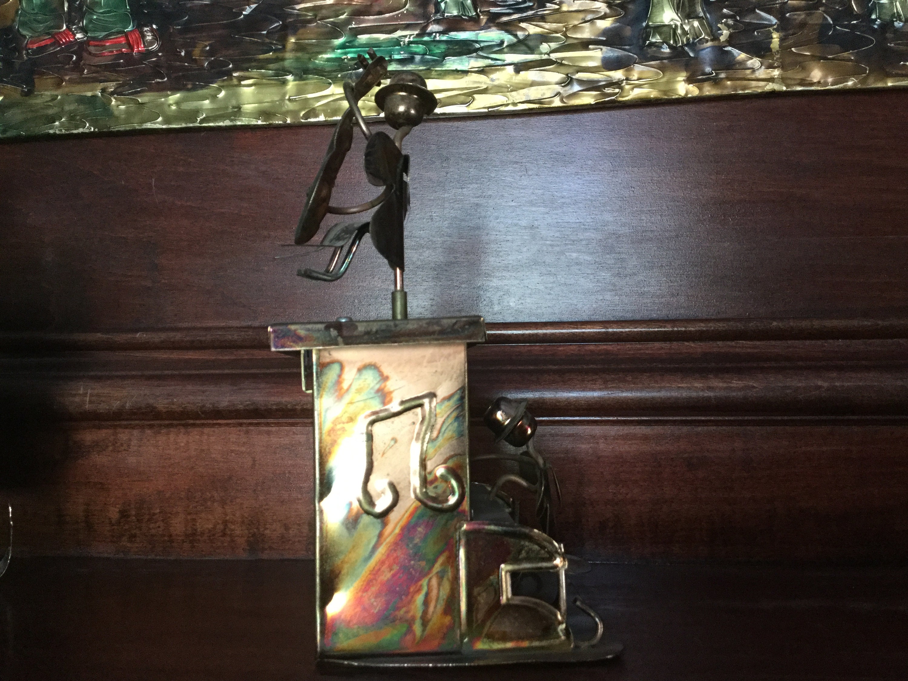 Pianist Metal Sculpture Musical Piano Player Welded Copper and Tin ...