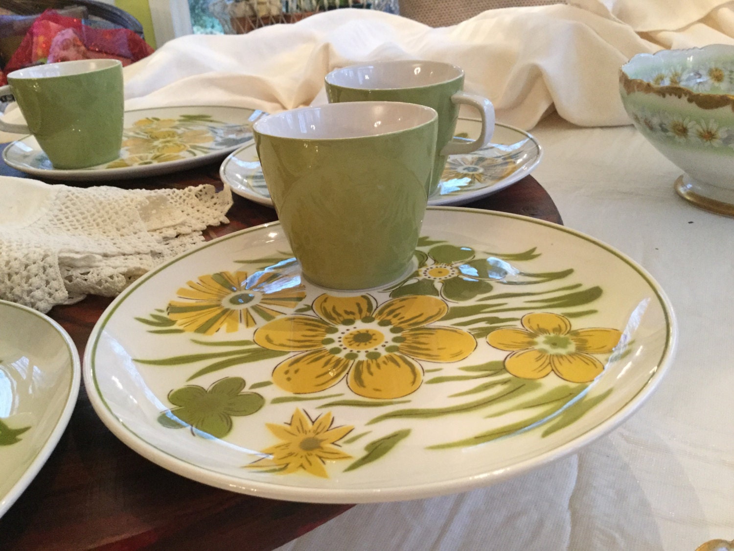 Cera-stone by Jonas Roberts Summer Garden Luncheon Set Service of 3 ...