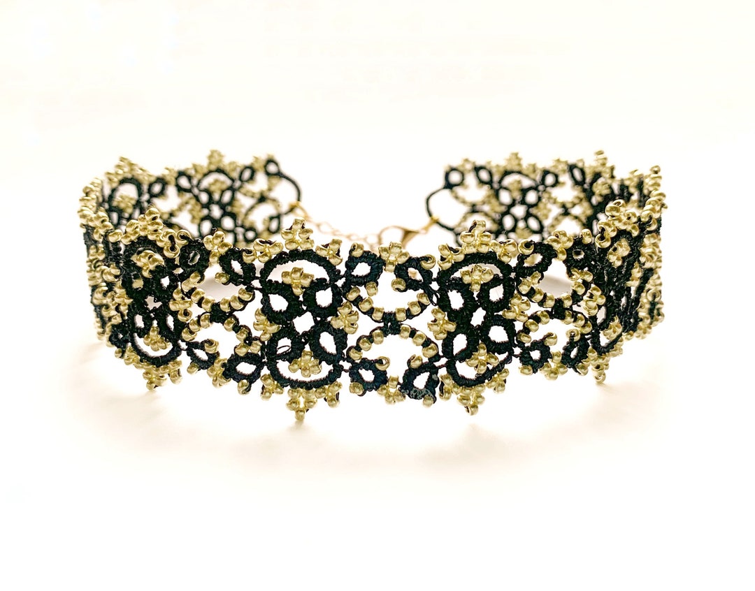 Black Tatting Choker Trendy and Glamorous Victorian Goth Prom Choker ...