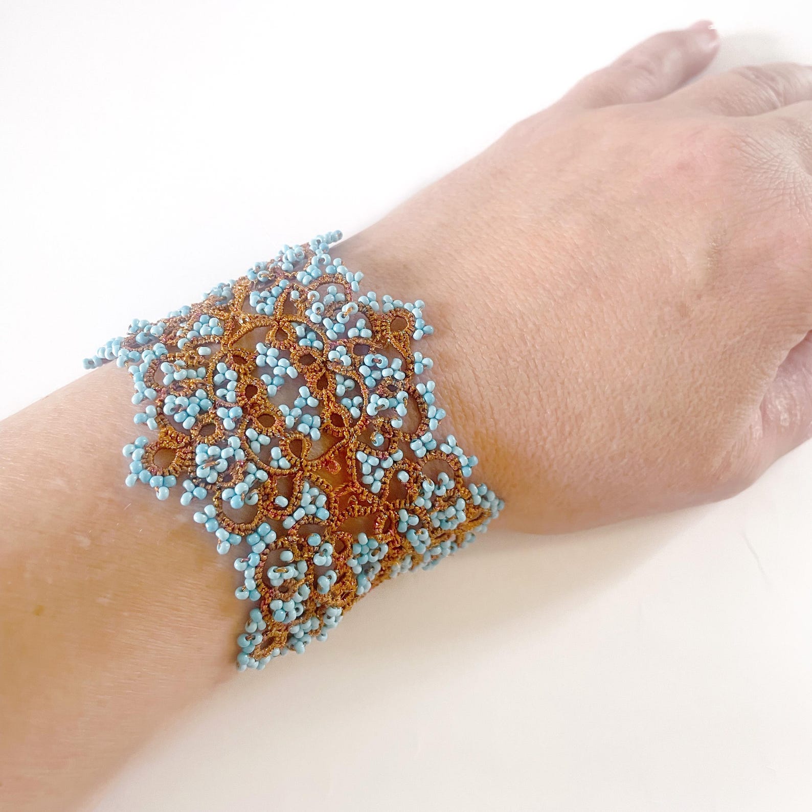 Tatting Bracelet Luxury Cuff for Dark Mauve Weddings, Handmade ...