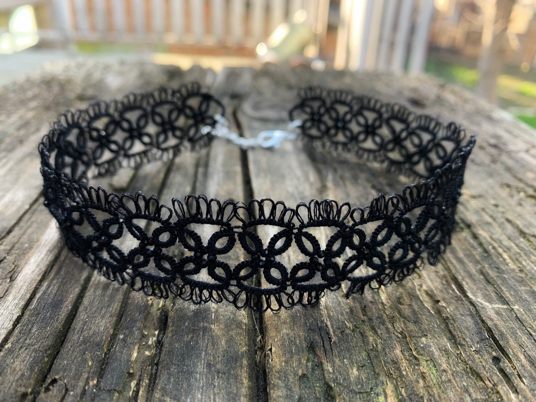 Gothic Victorian Black Lace Choker, Emo Bachelorette Gifts or Goth ...