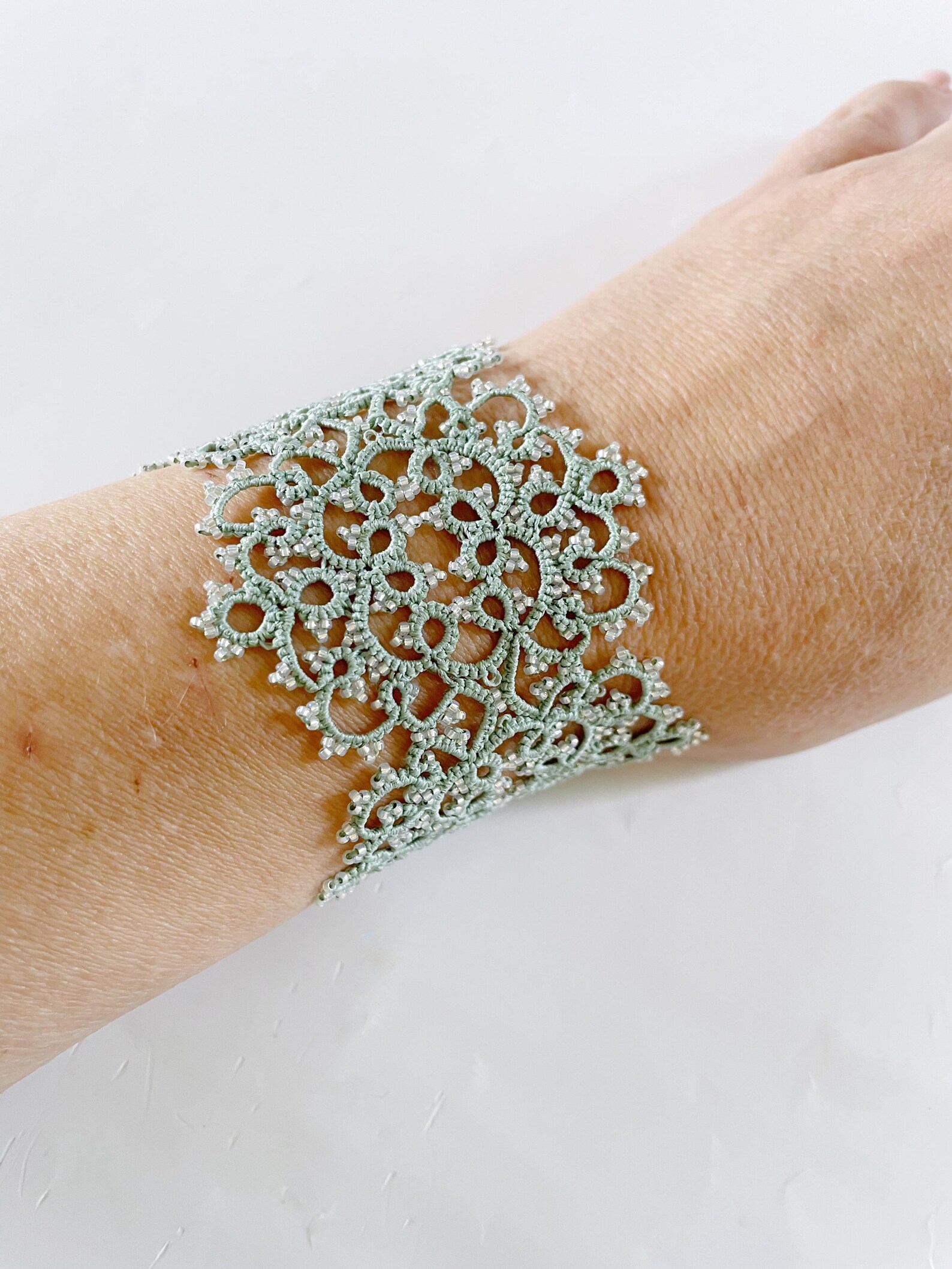 Tatting Bracelet Luxury Cuff for Dark Mauve Weddings, Handmade ...