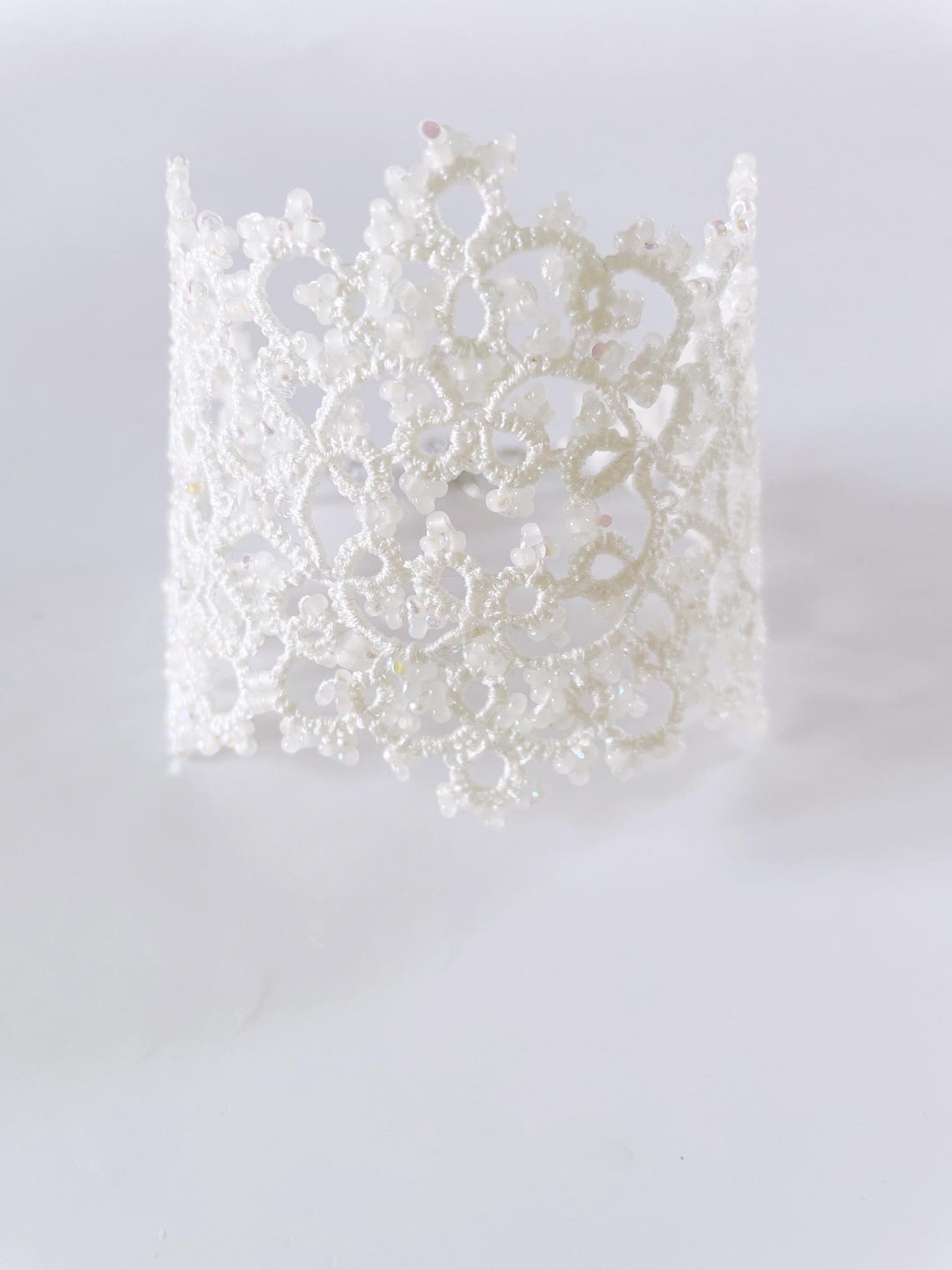 Tatting Bracelet Luxury Cuff for Dark Mauve Weddings, Handmade ...