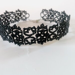 Black and Gold Choker, Statement Tatting Lace Choker, Victorian Choker ...