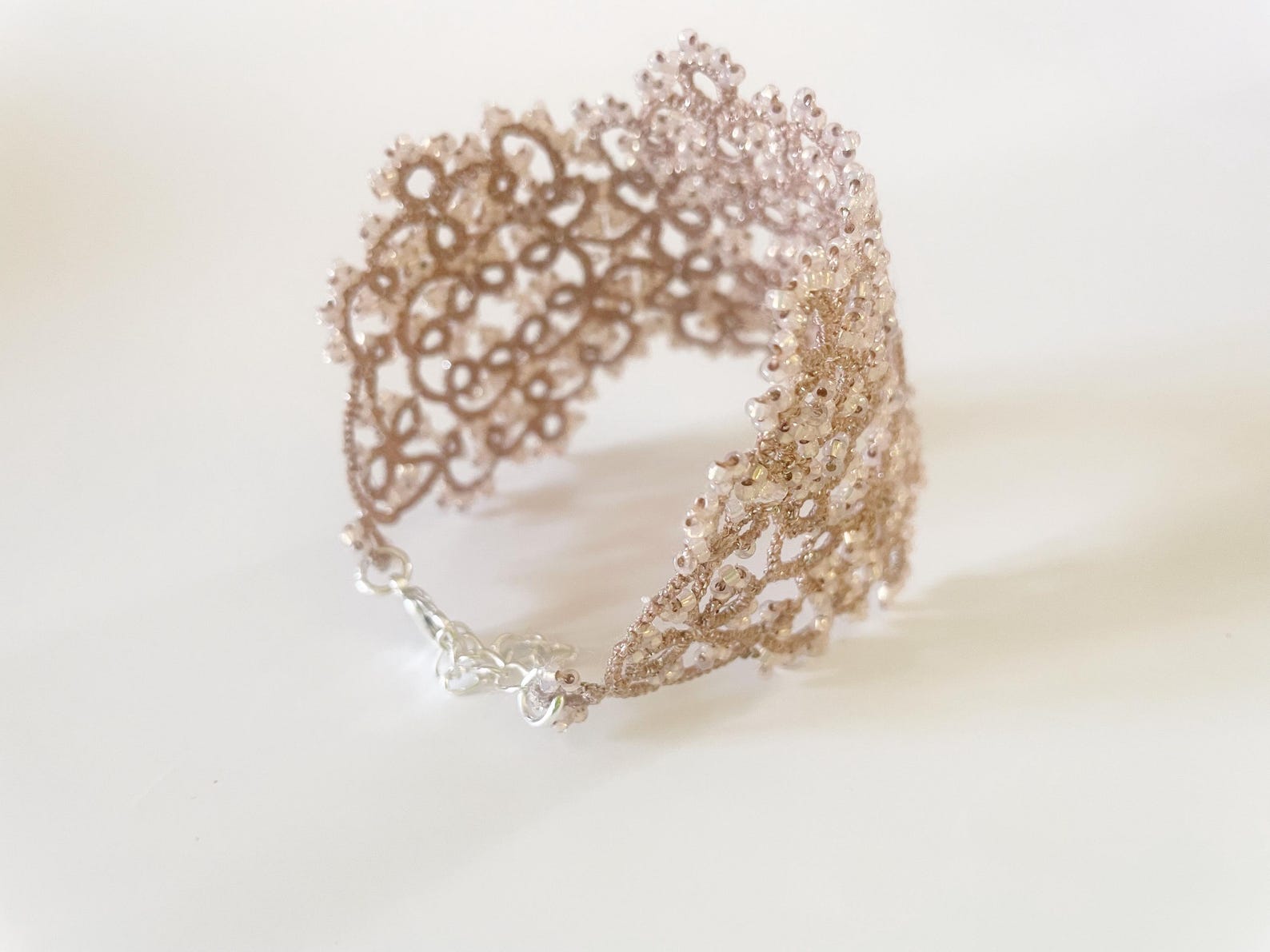 Tatting Bracelet Luxury Cuff for Dark Mauve Weddings, Handmade ...