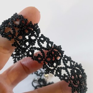 Black and Gold Choker, Statement Tatting Lace Choker, Victorian Choker ...