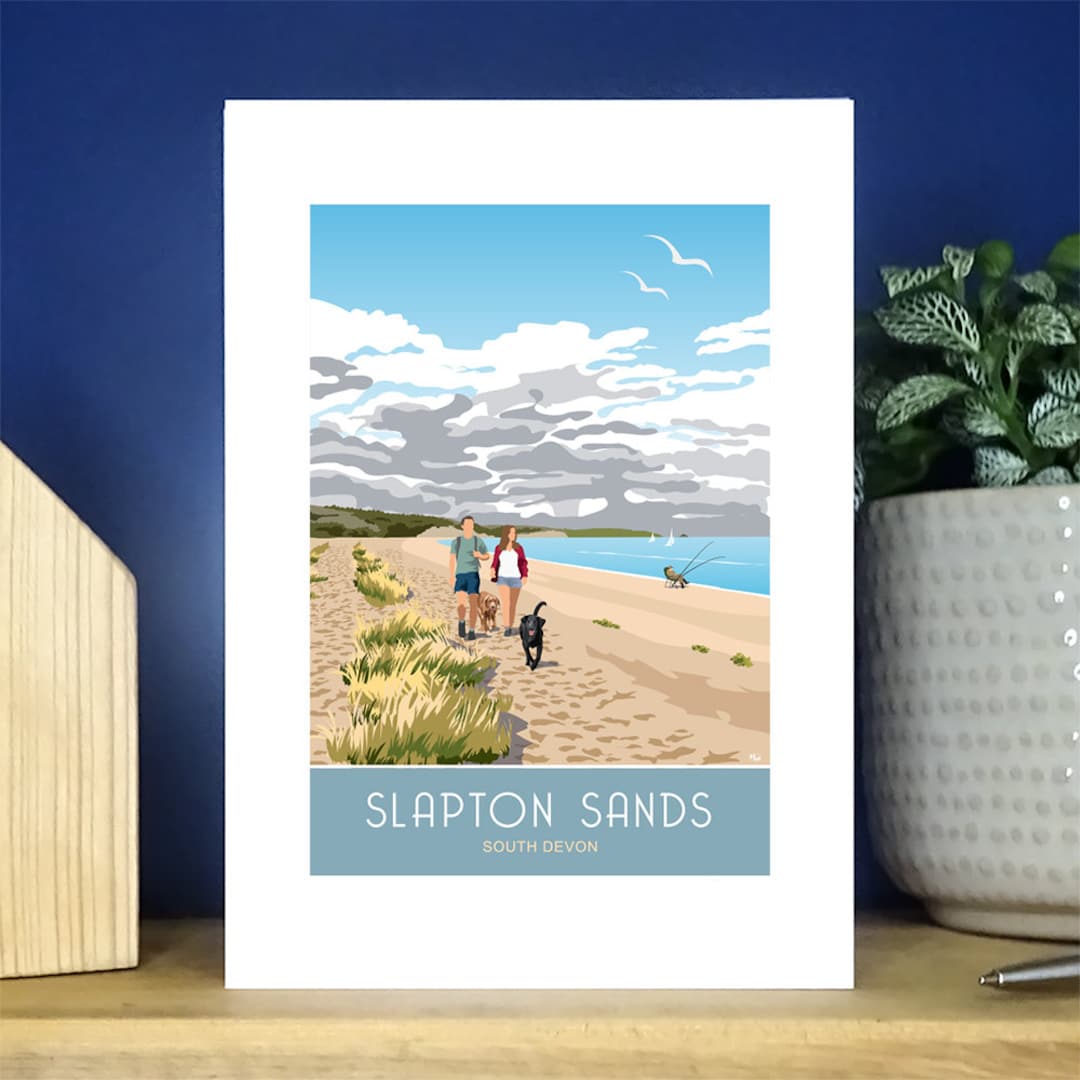 Slapton Sands, Near Dartmouth, South Devon Coast. Portrait A6 Greetings ...