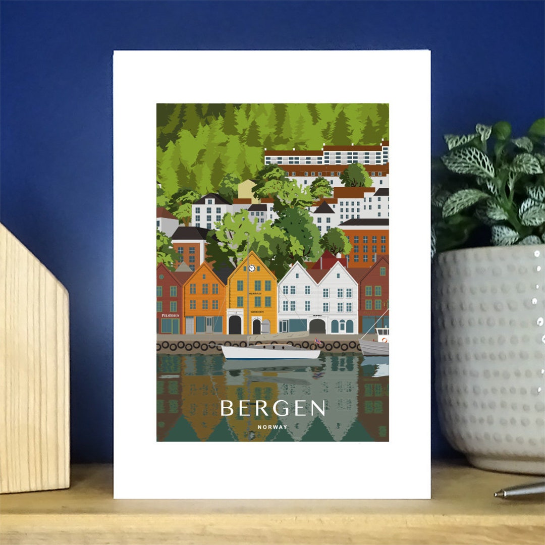 Bergen, Norway Portrait A6 Greetings Card. Over 500 to Choose From. - Etsy
