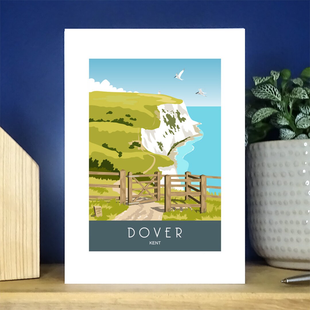 Dover White Cliffs, Greetings Card, Dover, Kent. Portrait Greetings ...